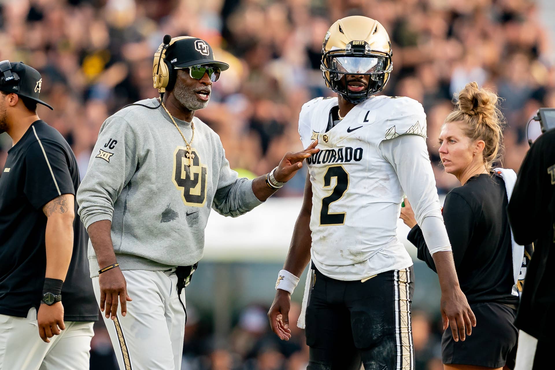 Deion Sanders Reacts to Son Shedeur's Bizarre Mime Interview - Men's ...