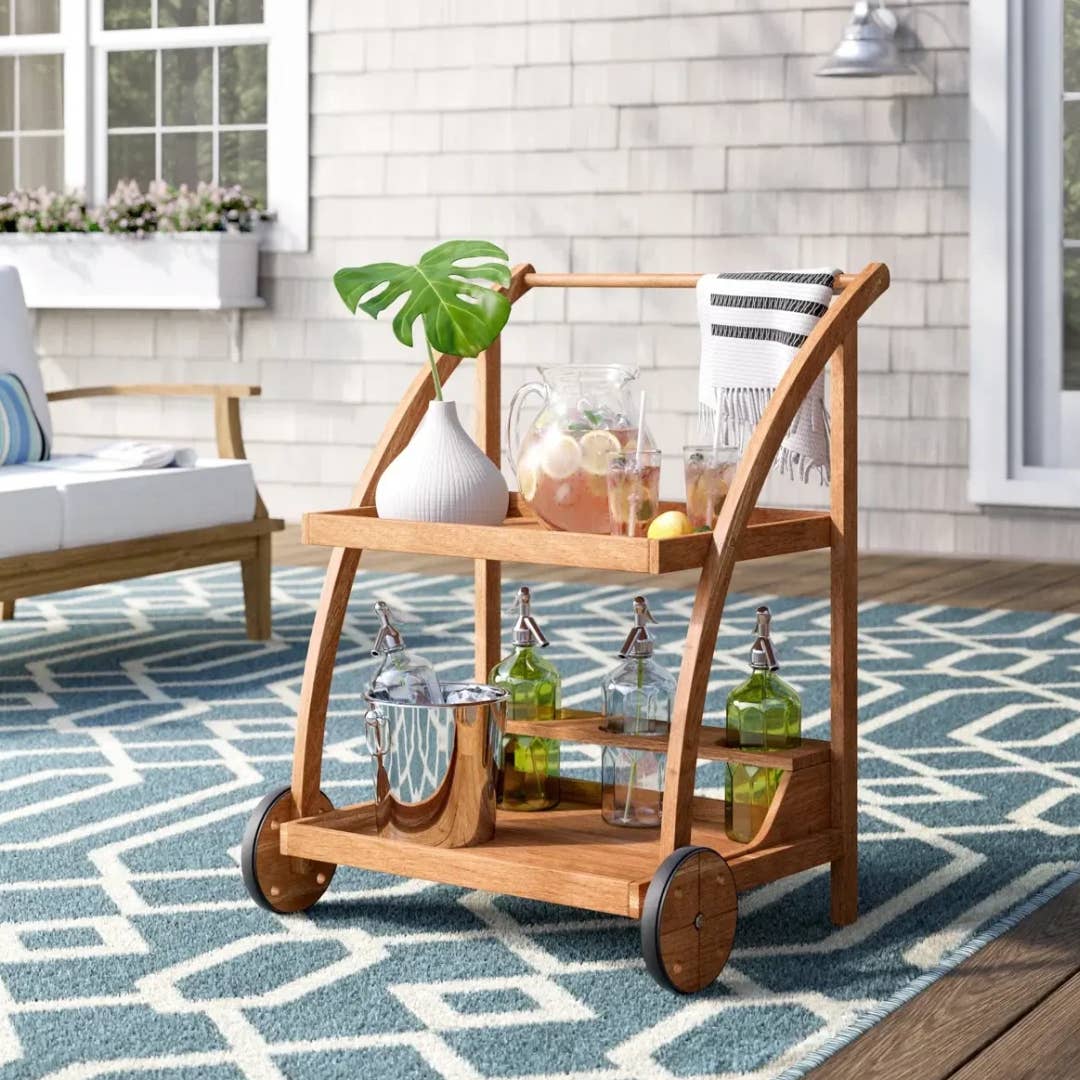 This $220 Wooden Bar Cart Is Just $117 at Wayfair - Men's Journal