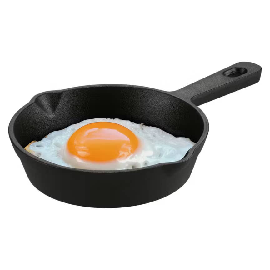 Aldi's $7 Mini Cast Iron Skillet Cooks the Perfect Eggs - Men's Journal