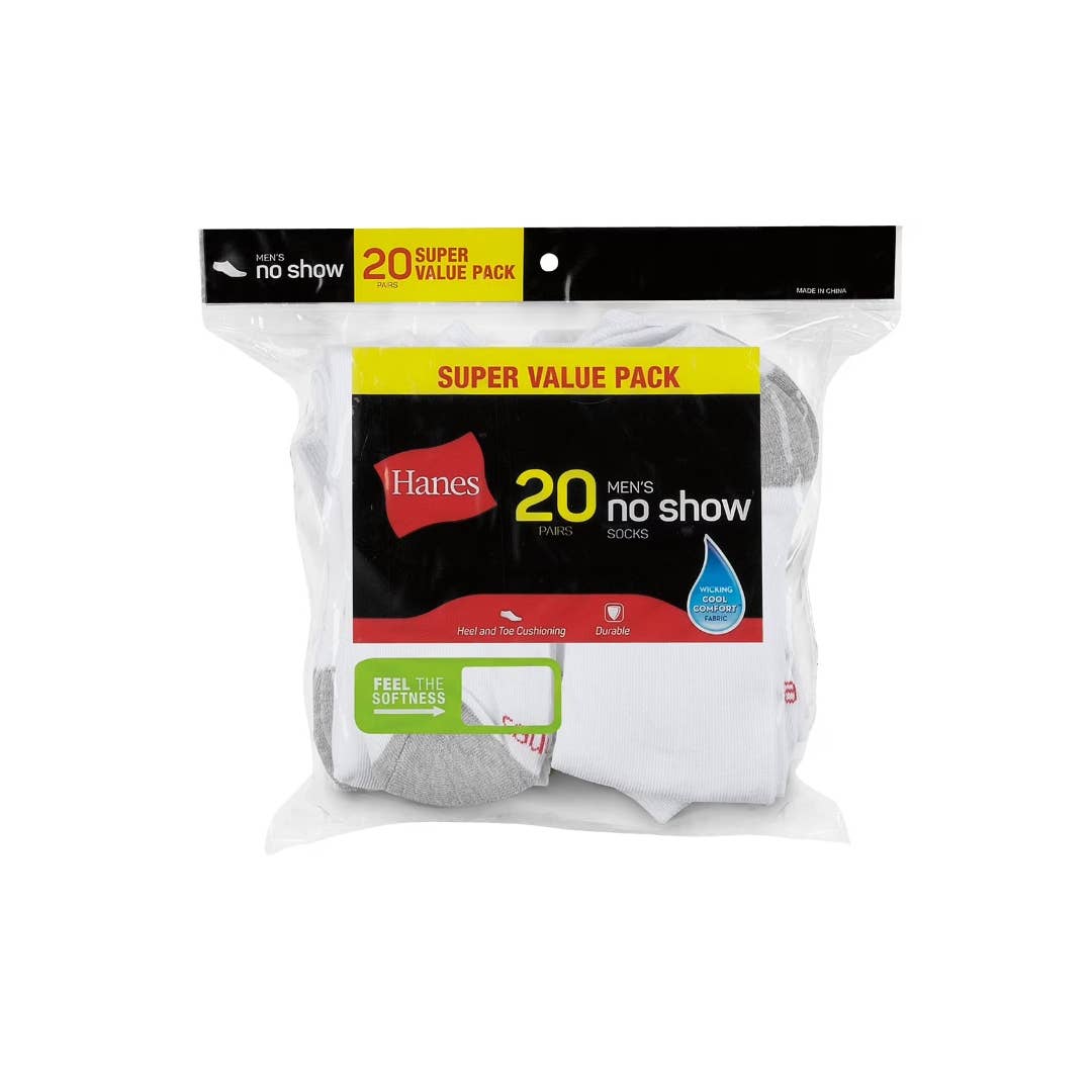 Hanes' 20-Pack of No-Show Socks Is Now Only $9 at Walmart - Men's Journal