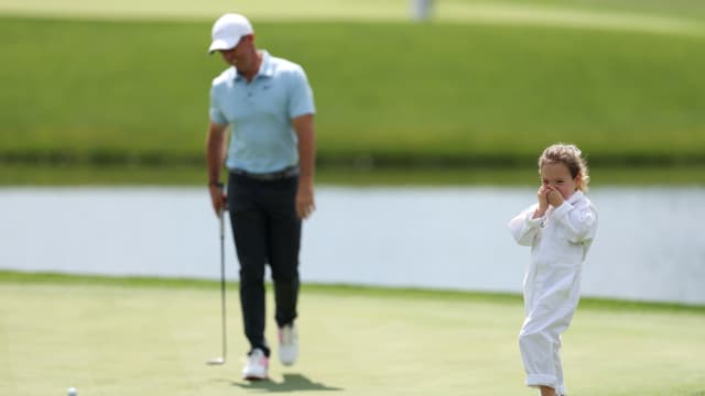 Rory McIlroy Kisses Wife Erica Stoll Ahead of Masters Playoff