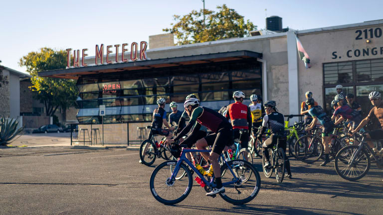 The Meteor Is the Coolest Bike-Coffee-Champagne Shop in Austin