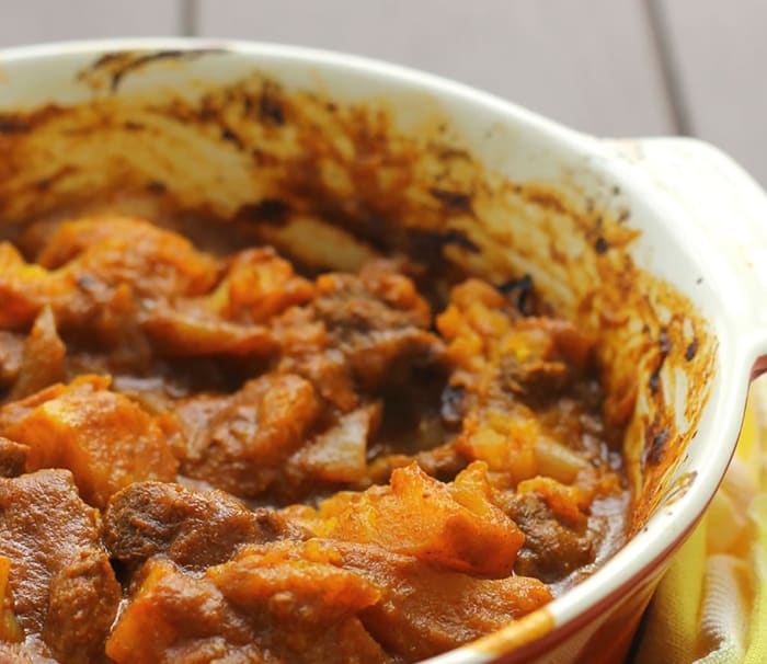 Beef and butternut squash tagine