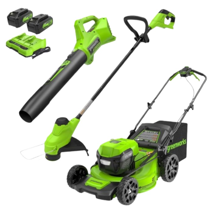 Amazon's Greenworks 3-Piece Combo Set is currently 34% off