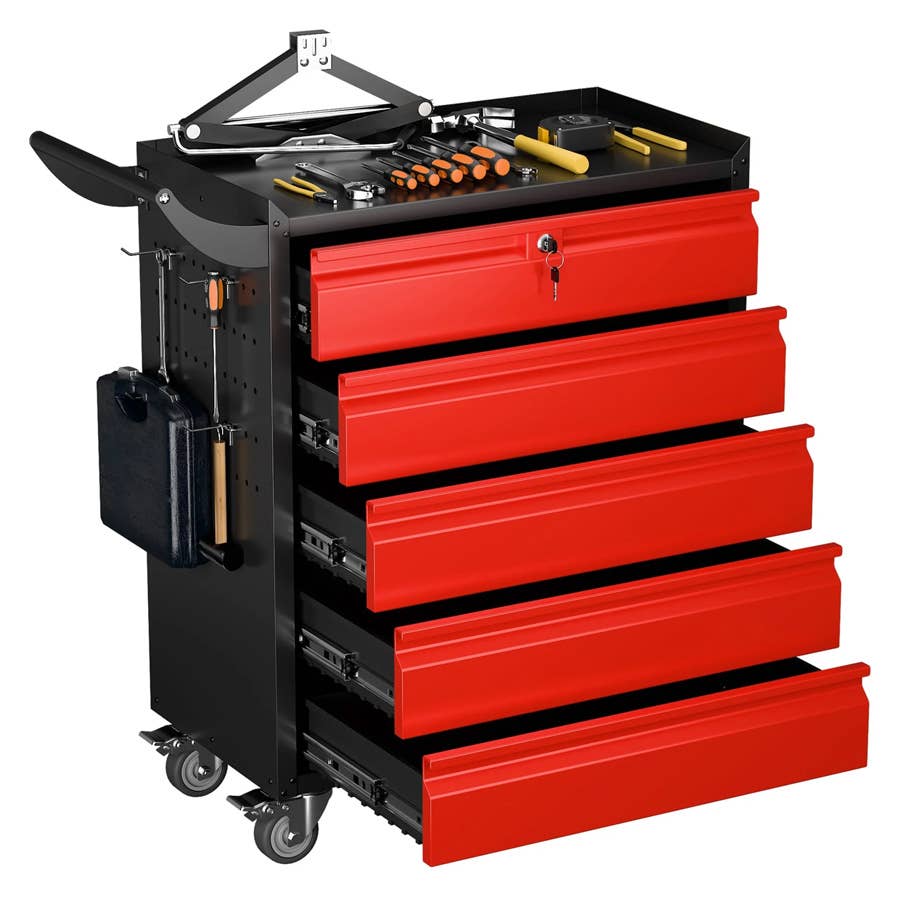 This 5-Drawer Metal Rolling Tool Chest Is 41% Off at Walmart
