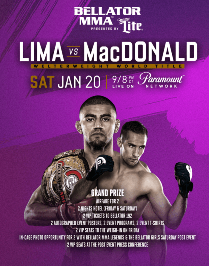 Lima, MacDonald to square off in Bellator title match