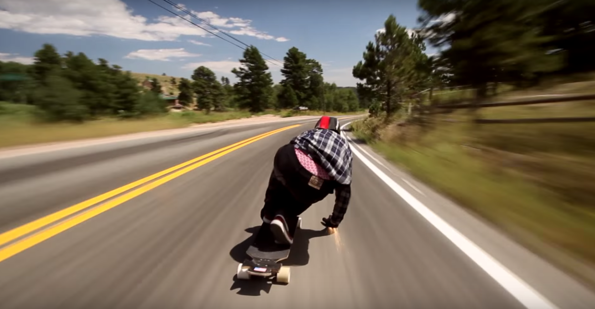Downhill skateboarding pro cruises at 70 mph | GrindTV.com