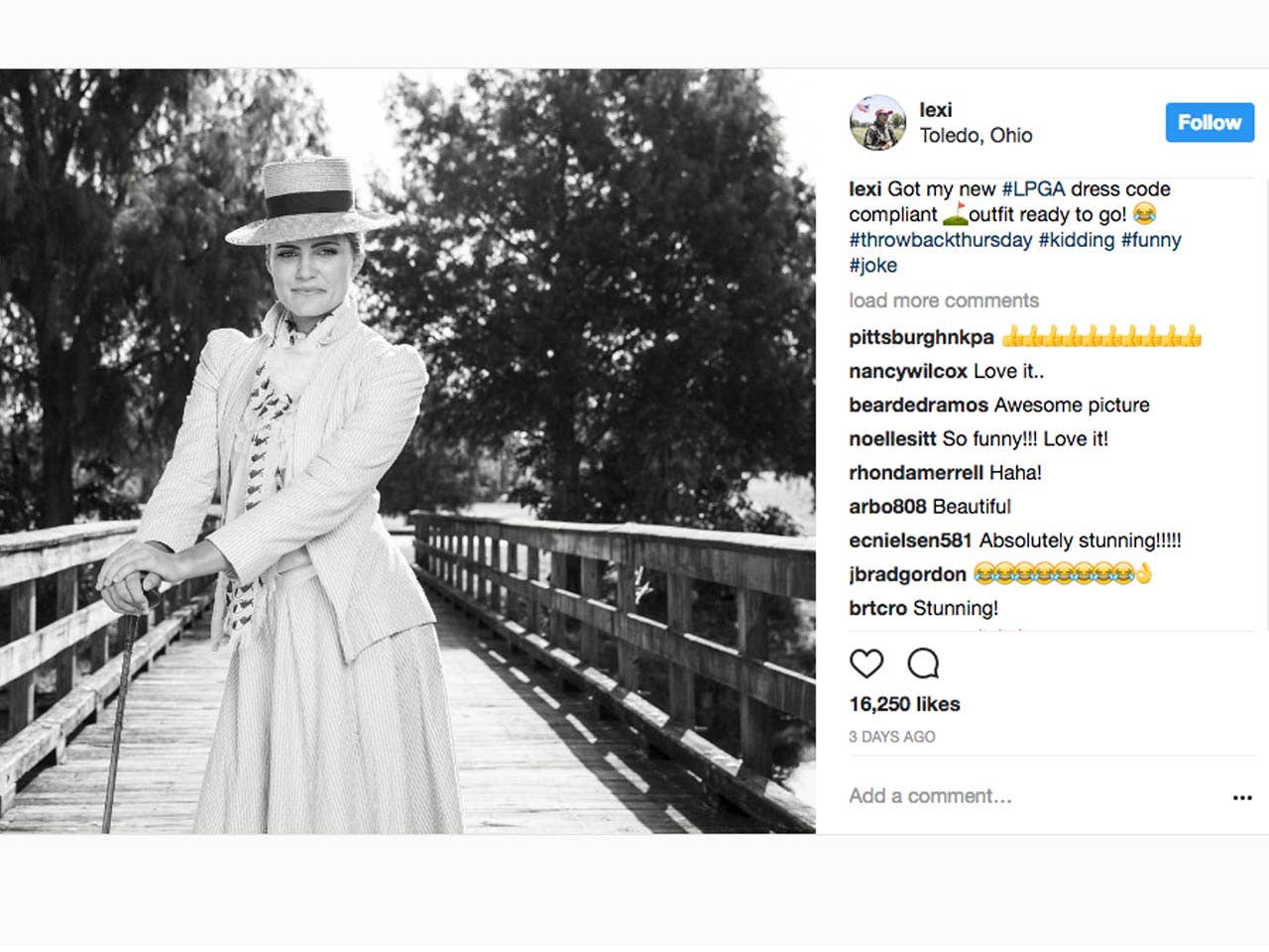 Lexi Thompson Mocks New LPGA Dress Code