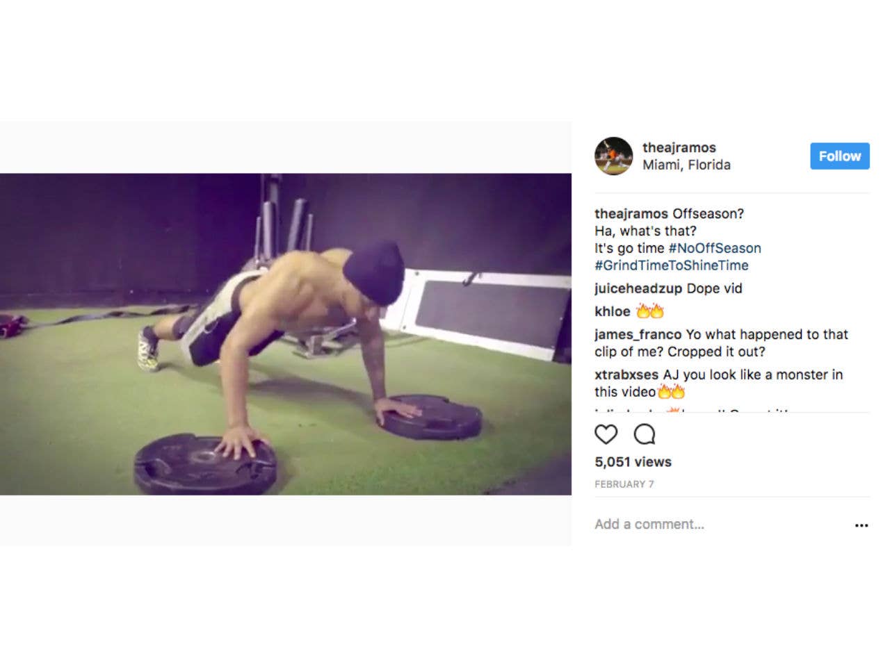 MLB Pitcher A.J. Ramos Training, Strong, Shredded, His Best Workout Posts