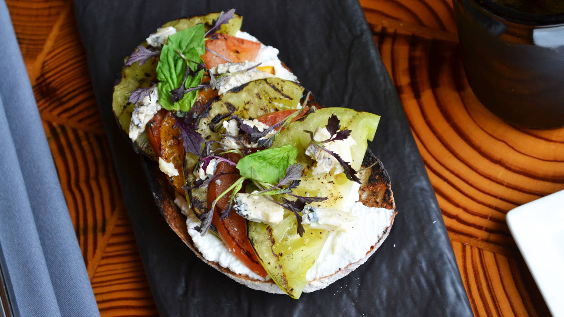 Recipe: Grilled Tomatoes on Sourdough With Ricotta and Basil
