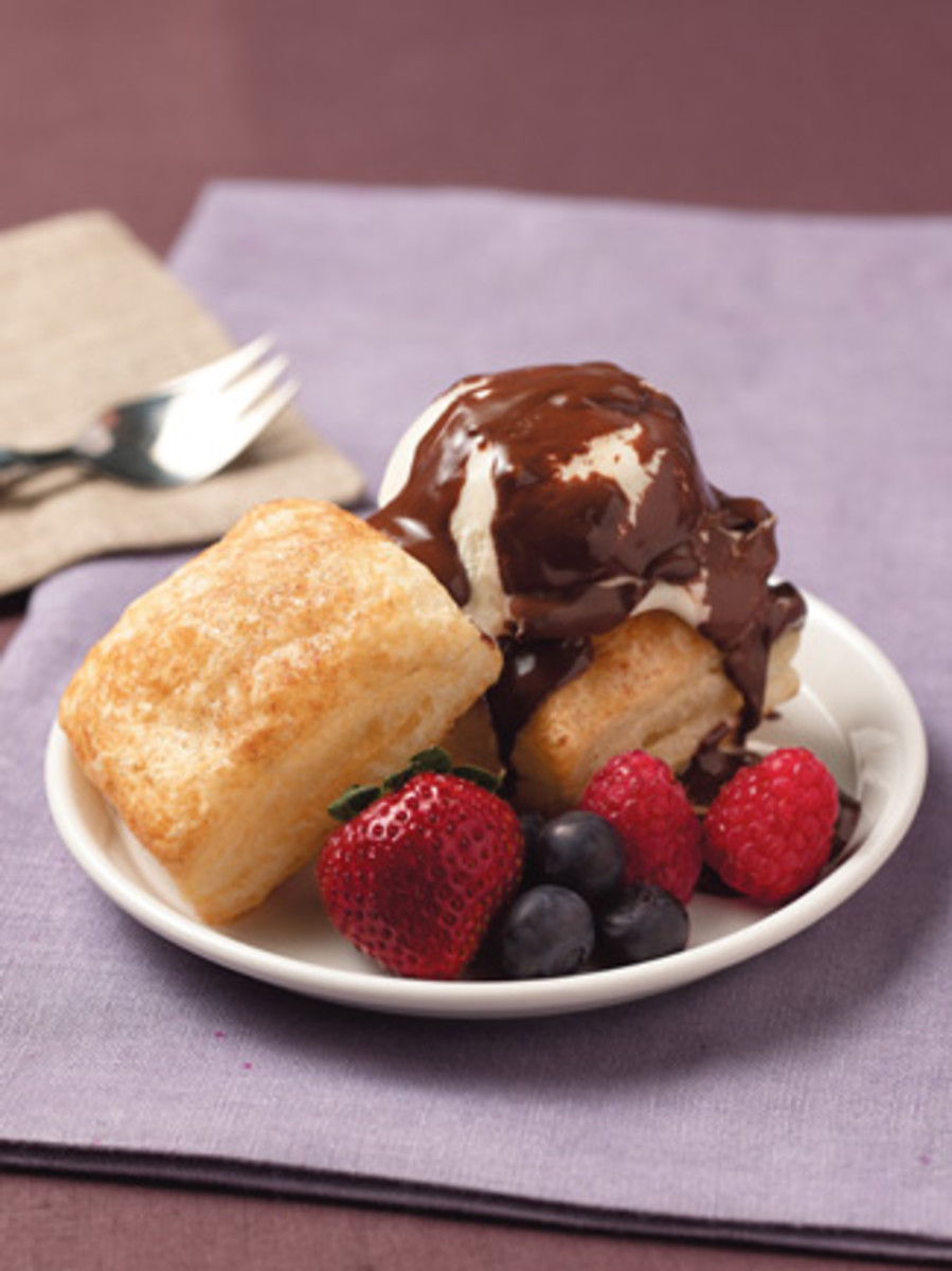 Ice Cream & Choc Over Puff Pastry