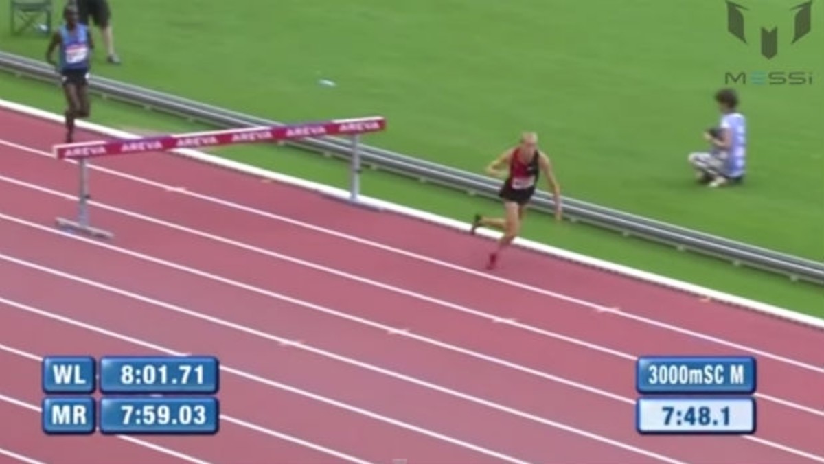Watch a Steeplechaser Fall and Still Set a New American Record
