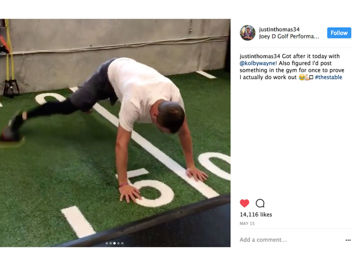 Golfer Justin Thomas Training For PGA Tour Win