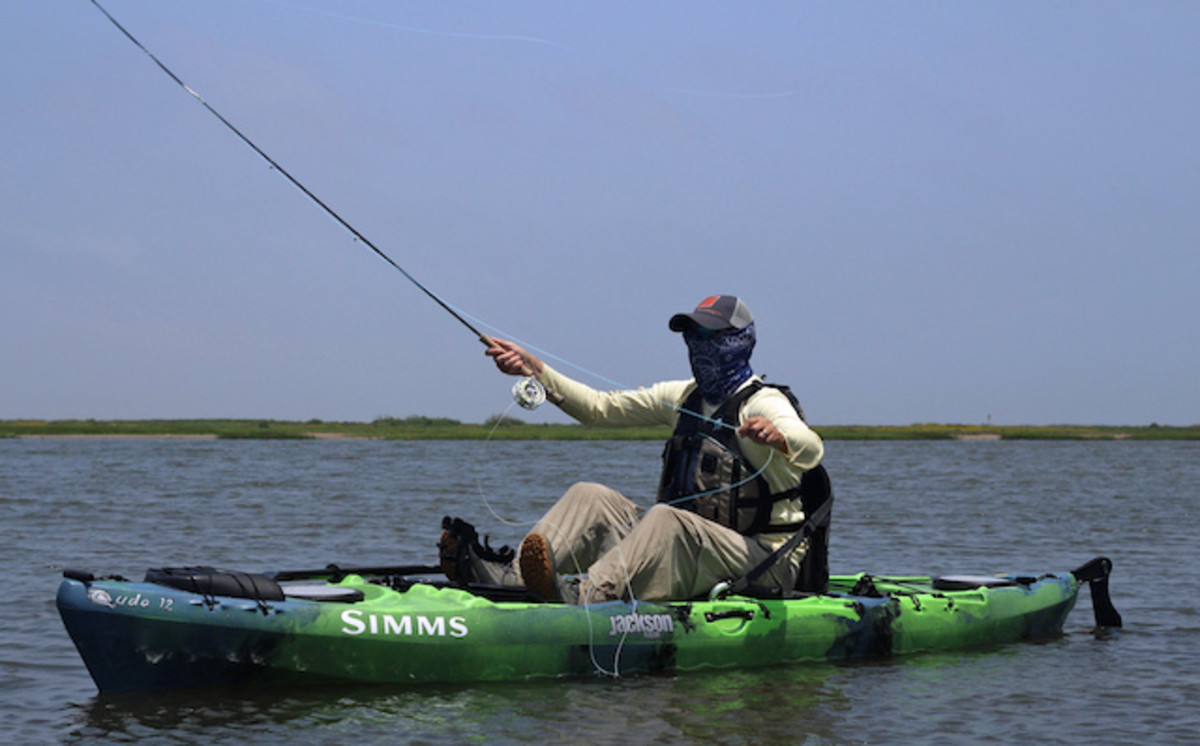 How to manage fly line while fishing from a kayak.