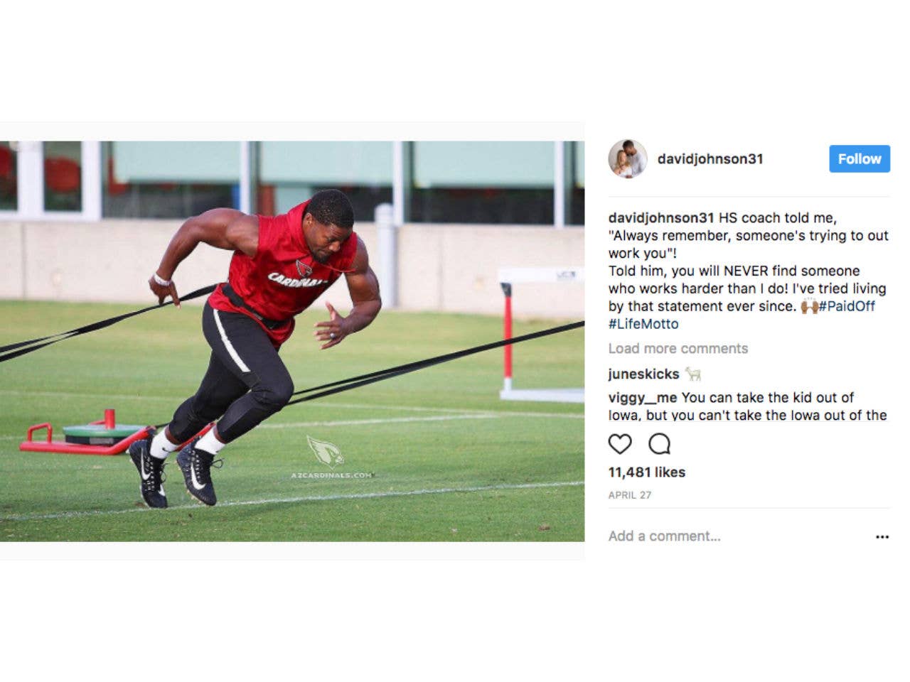 10 Ways David Johnson Trains to Be One of the Strongest Running Backs ...