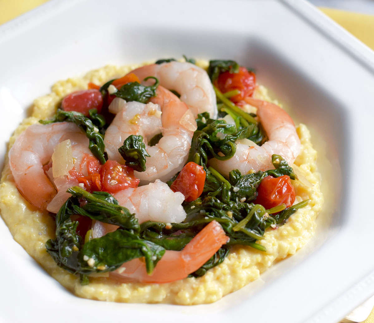 Recipe: How to Make Easy Creamy Polenta, Shrimp, and Vegetable Bowls