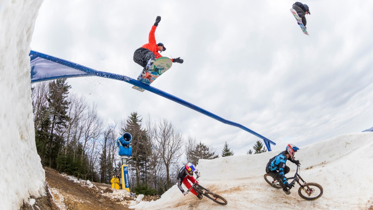 Snowboarding Meets Mountain Biking on Season-Bending Course