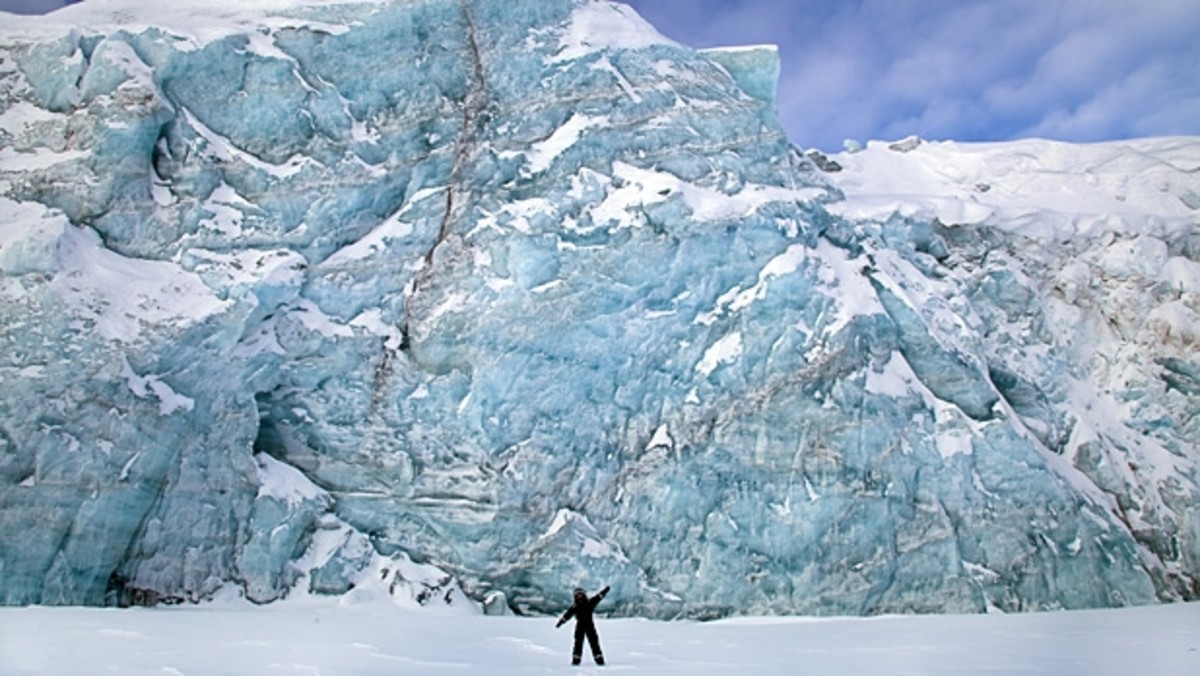 Ice Caving in Svalbard, Norway