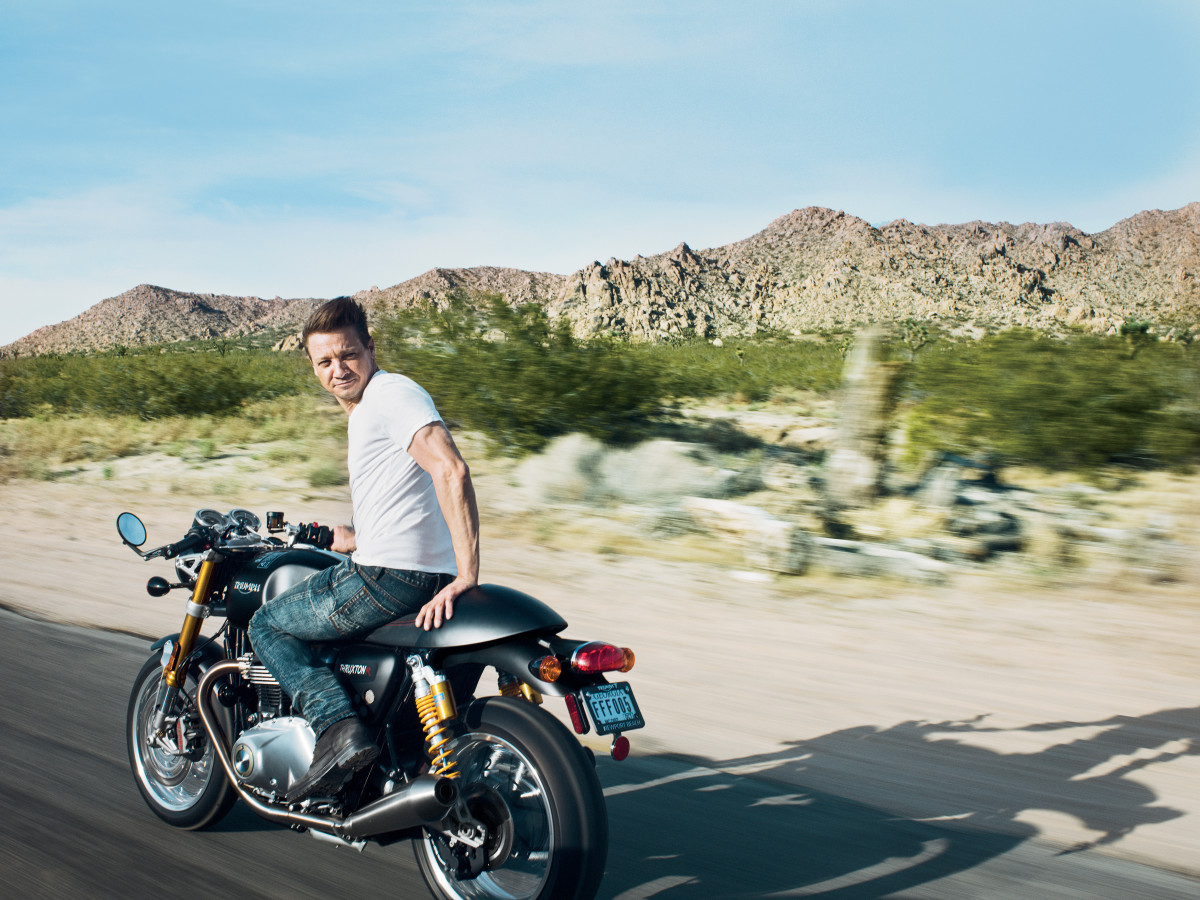 Jeremy Renner Rides Solo