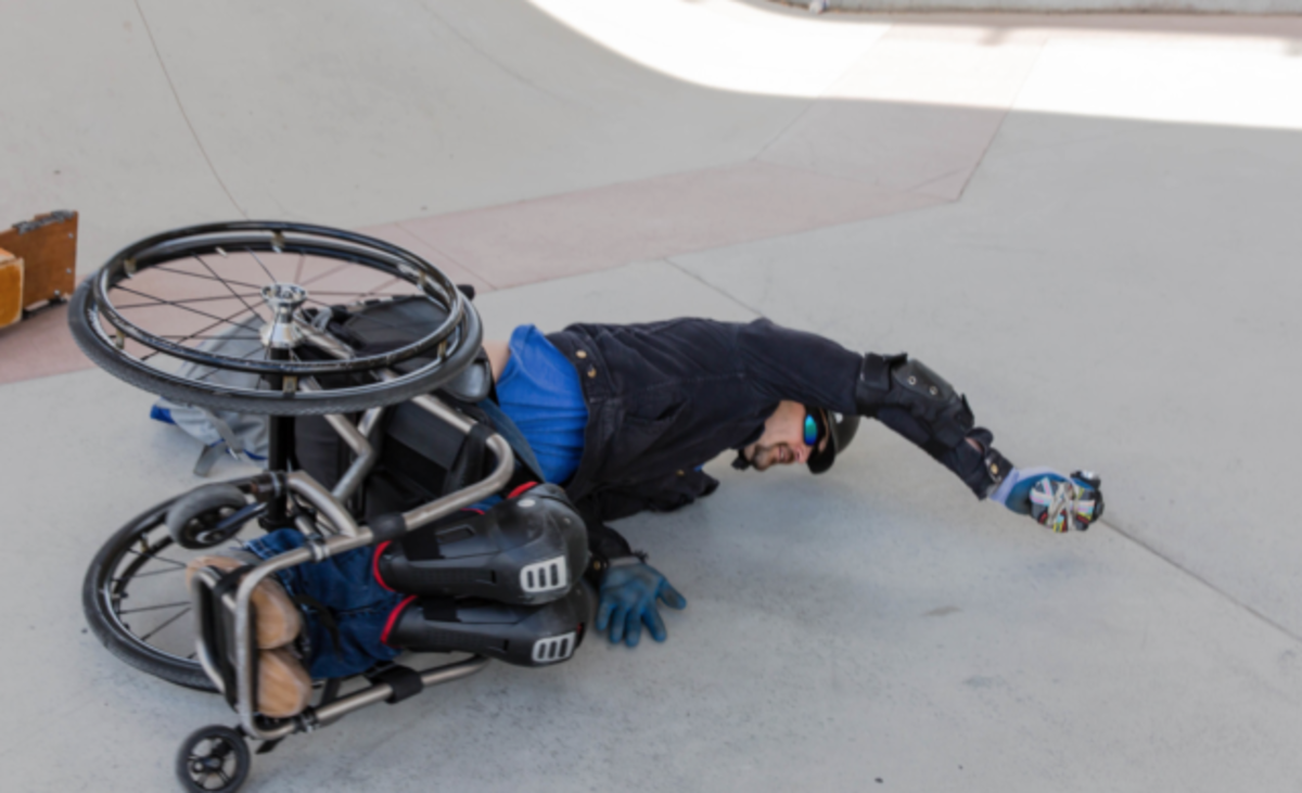 51-year-old paraplegic invents his own wheelchair skateboard