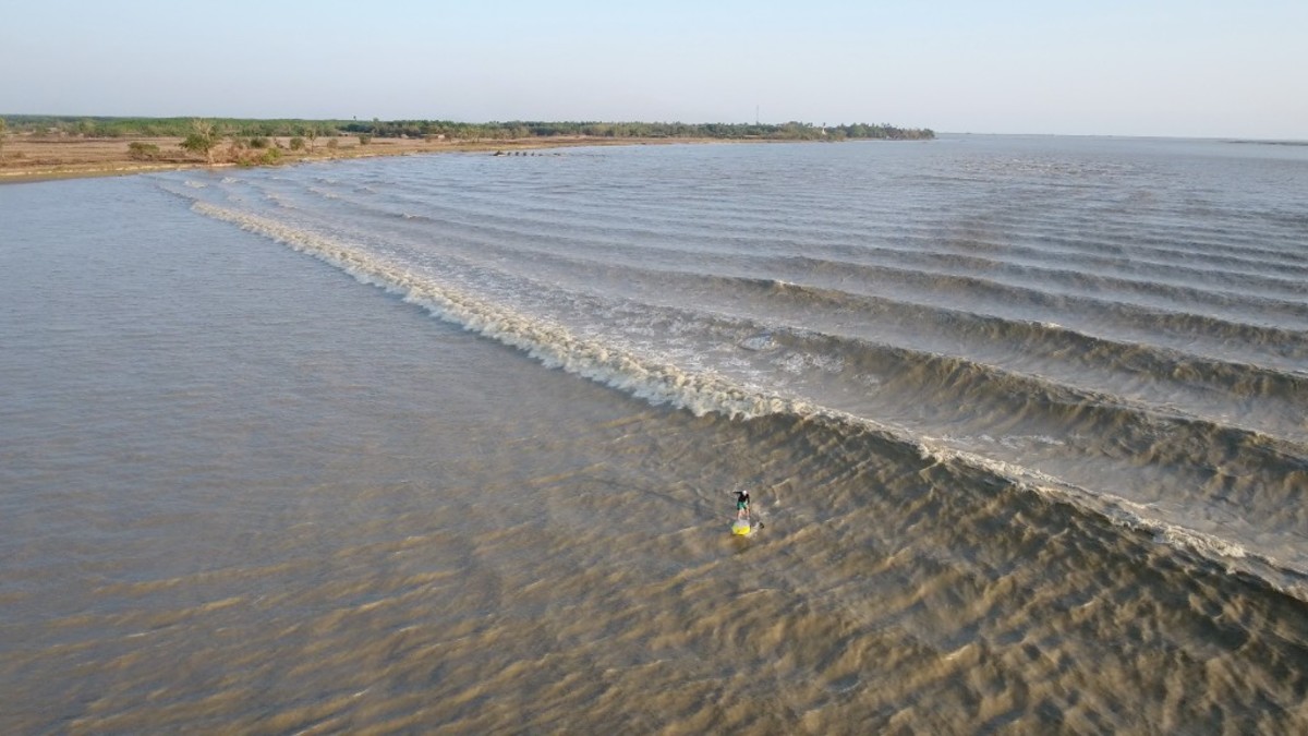 Surfers discover world class river wave in Myanmar