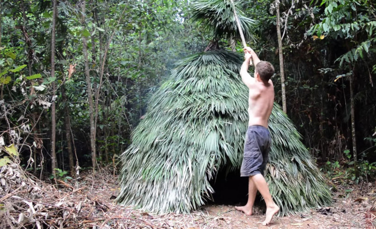 How to build a primitive campsite from scratch; video