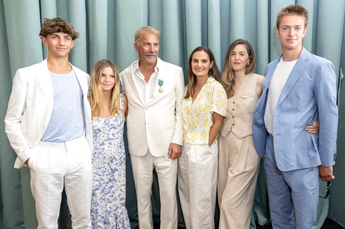 Kevin Costner Makes Appearance With Five Children at Cannes Film Festival