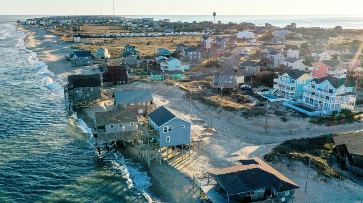 Drone Footage Shows Outer Banks Homes Washing Into Ocean