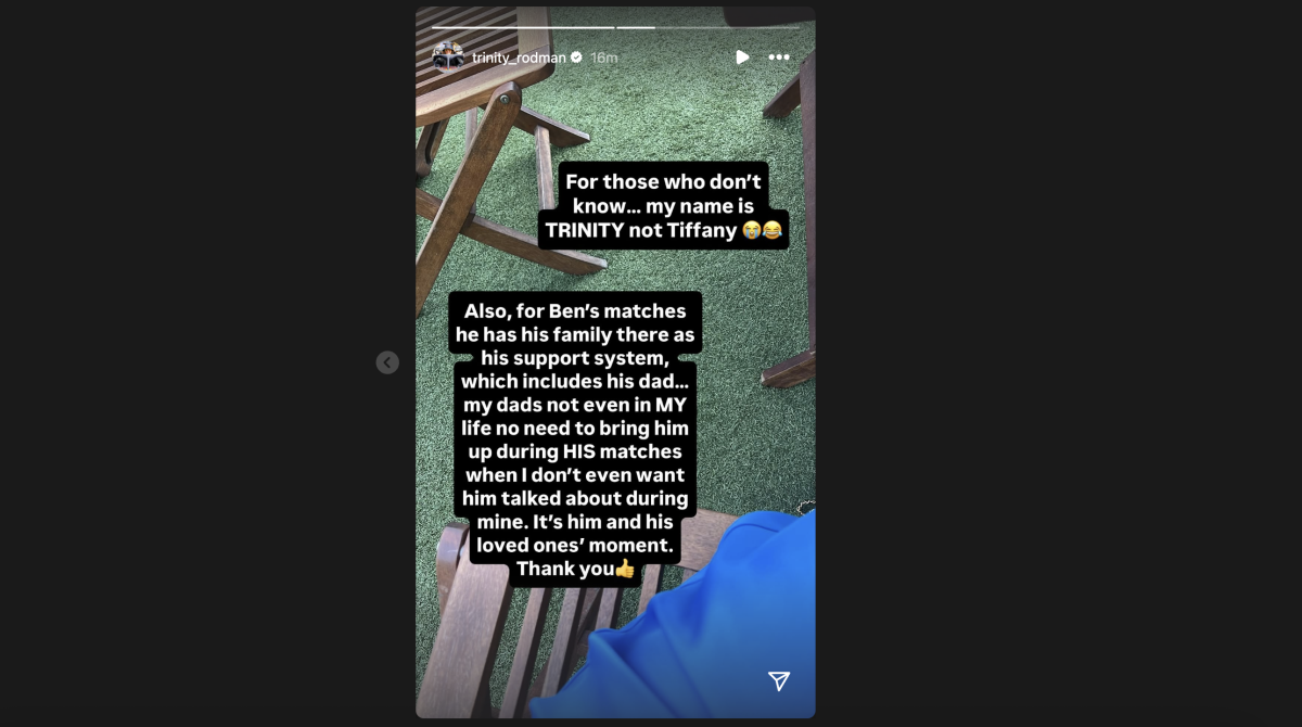 Trinity Rodman Makes Strong Plea After Ben Shelton Advances to ...