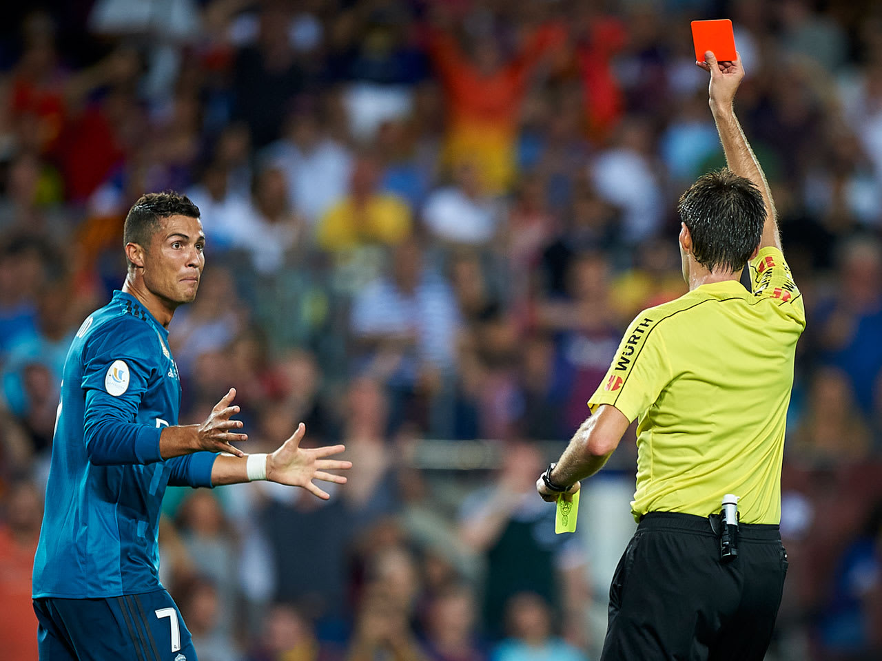 Cristiano Ronaldo Scores Goal, Gets Red Card and Suspension for Pushing ...
